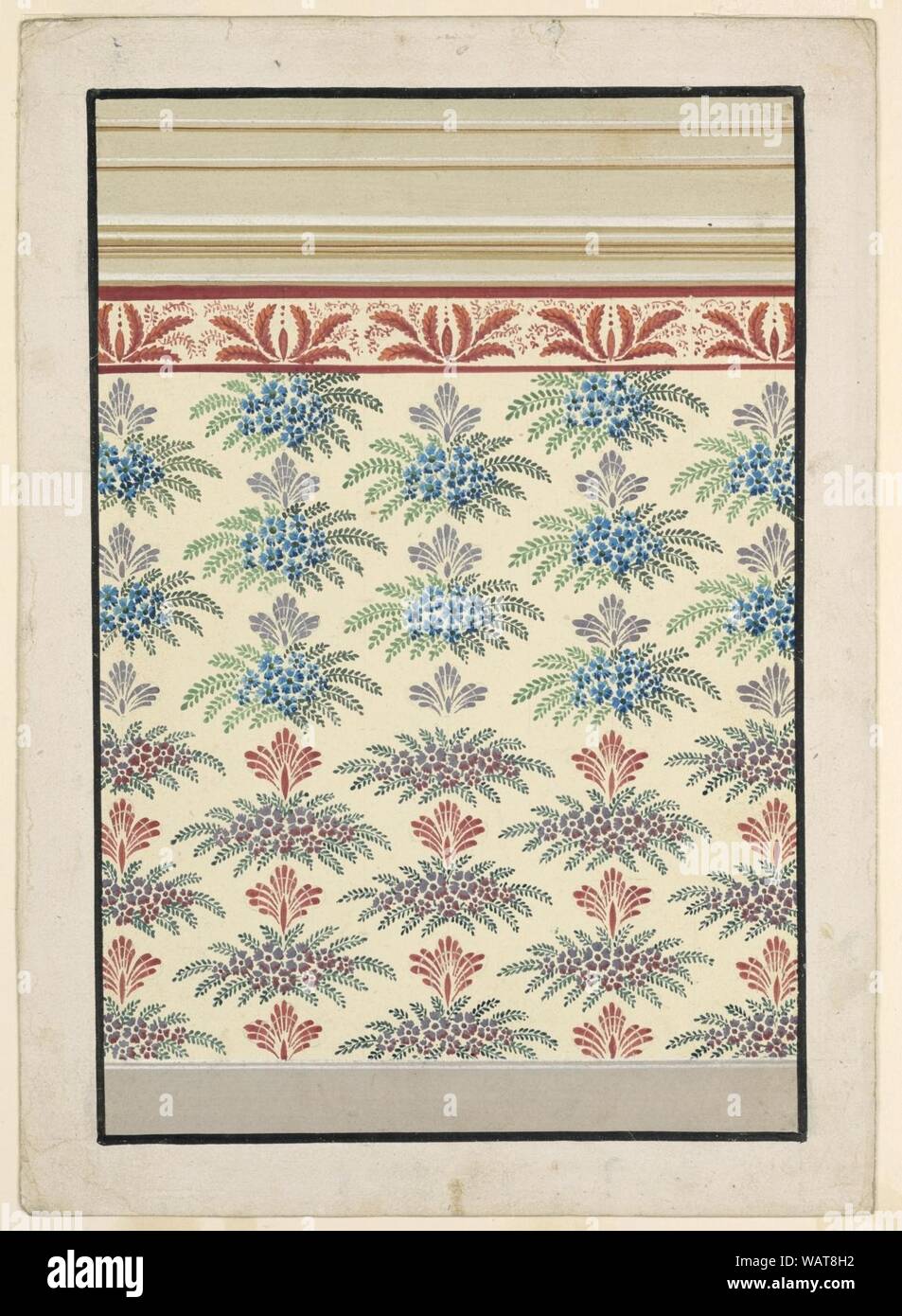 Drawing, Wallpaper Design, 1840–60 Stock Photo - Alamy