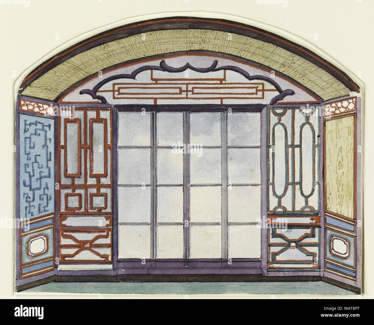 Drawing, Window Alcove, 1802 Stock Photo - Alamy