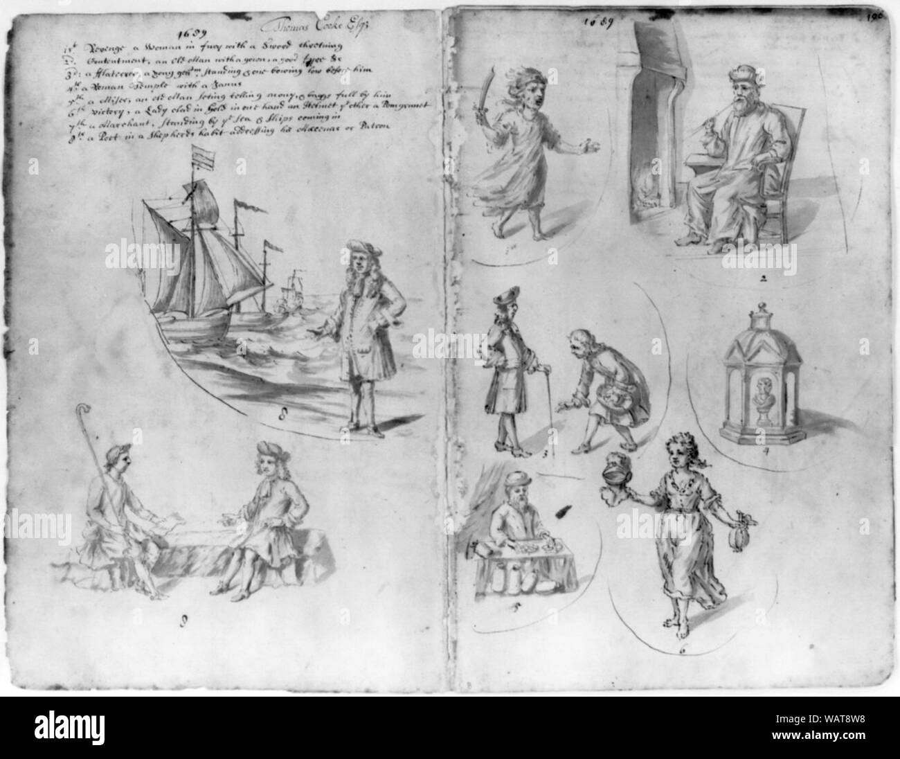 Drawings of annual guild days of Norwich, England, 1705 Stock Photo - Alamy
