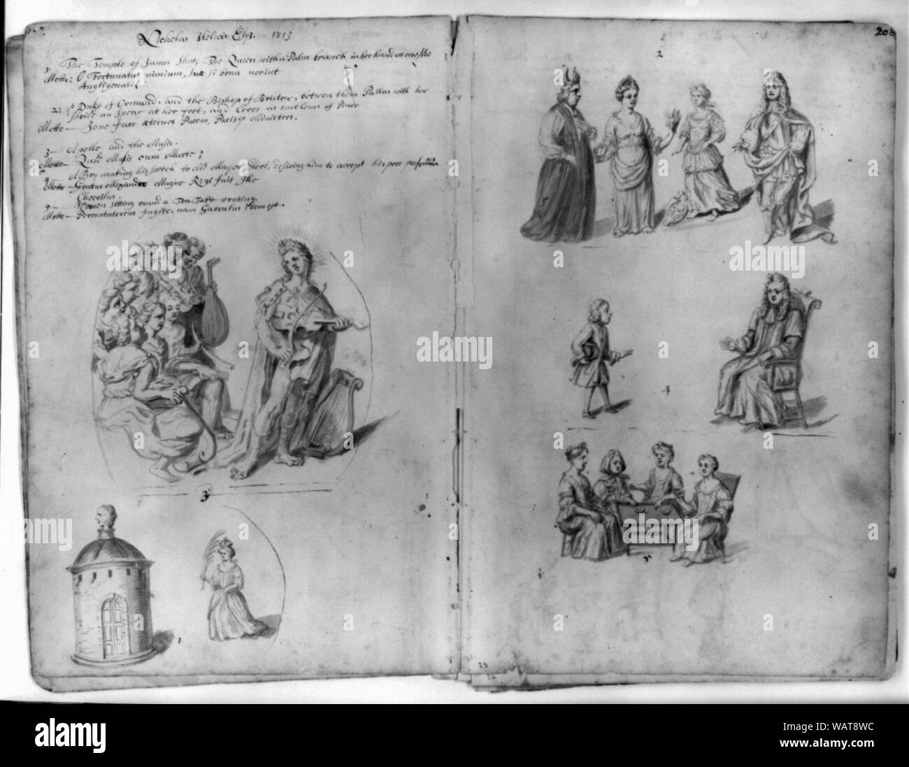 Drawings of annual guild days of Norwich, England, 1705 Stock Photo - Alamy