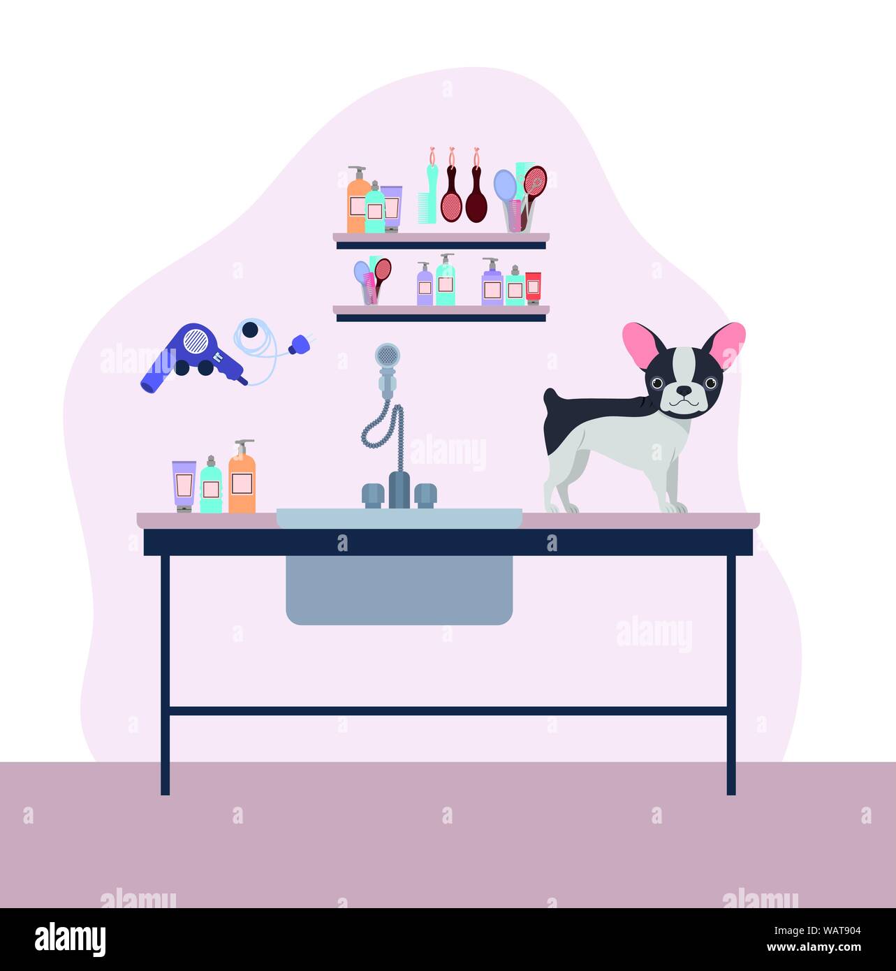 Little french bulldog dog Stock Vector Images - Alamy