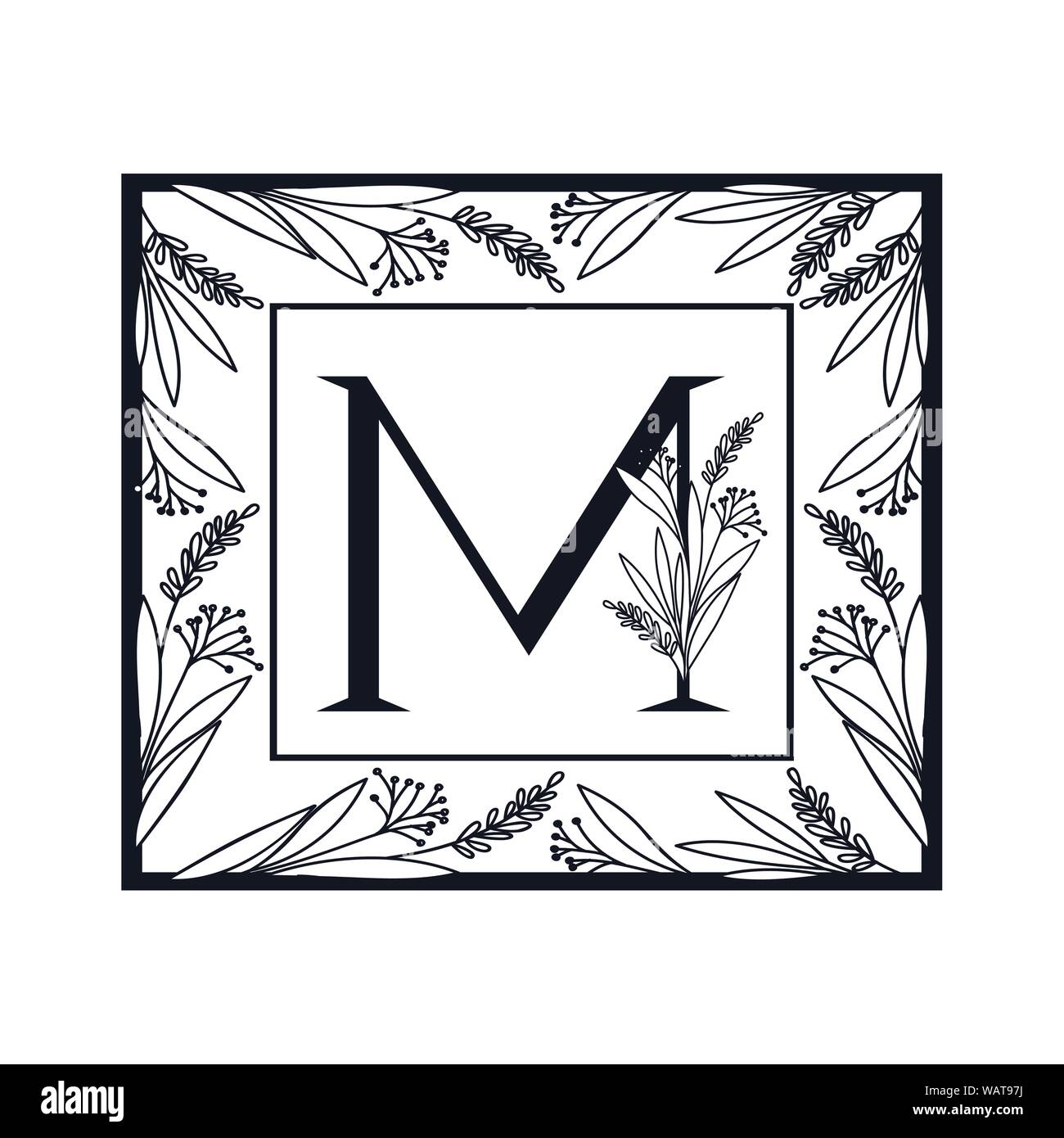 letter of the alphabet with vintage style frame Stock Vector Image ...
