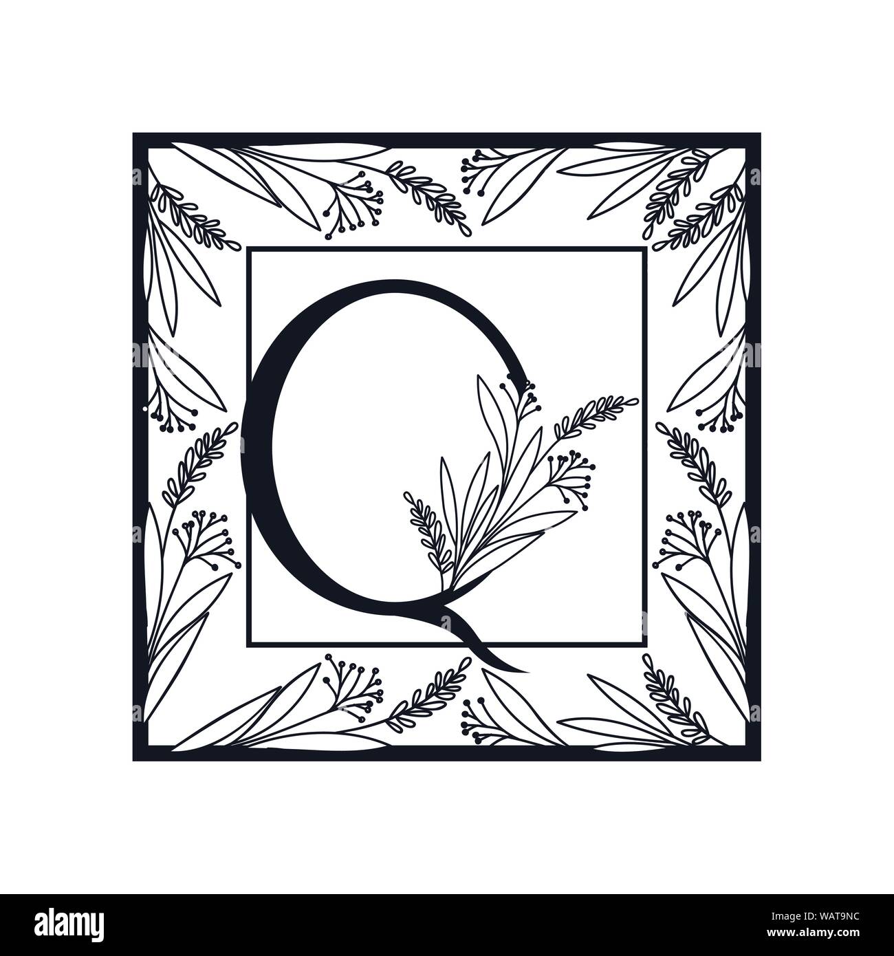 letter of the alphabet with vintage style frame Stock Vector Image ...