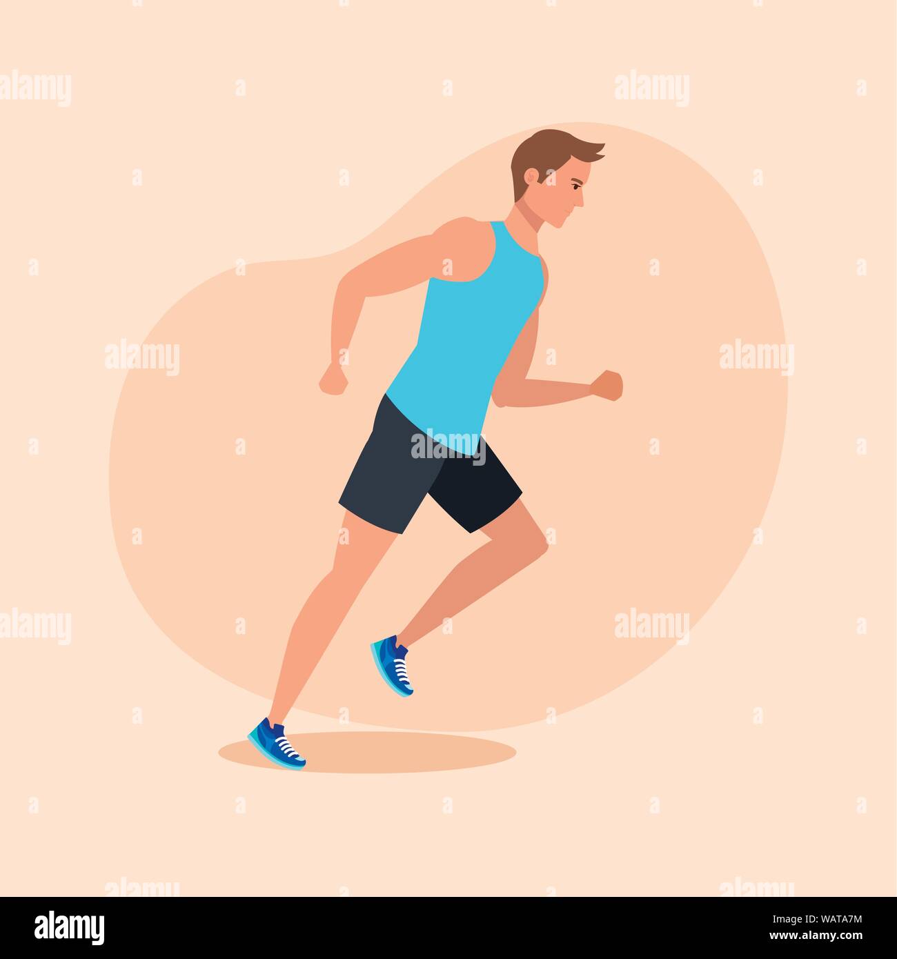 fitness man running to practice sport Stock Vector Image & Art - Alamy
