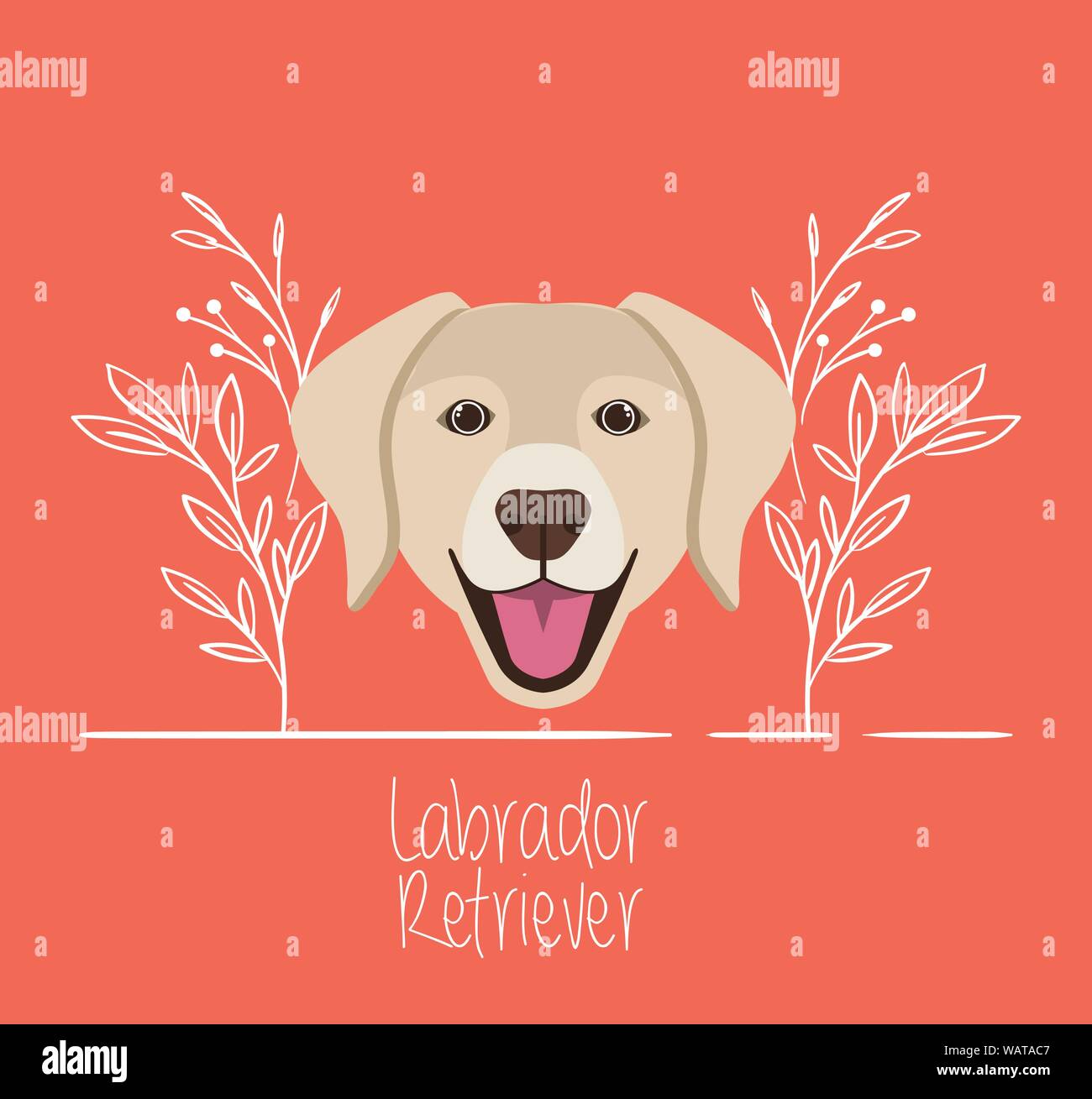 cute labrador retriever dog pet head character Stock Vector Image & Art ...