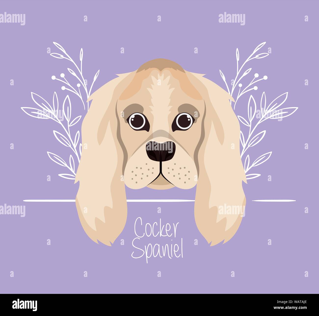cute cocker spaniel dog pet head character Stock Vector Image & Art - Alamy