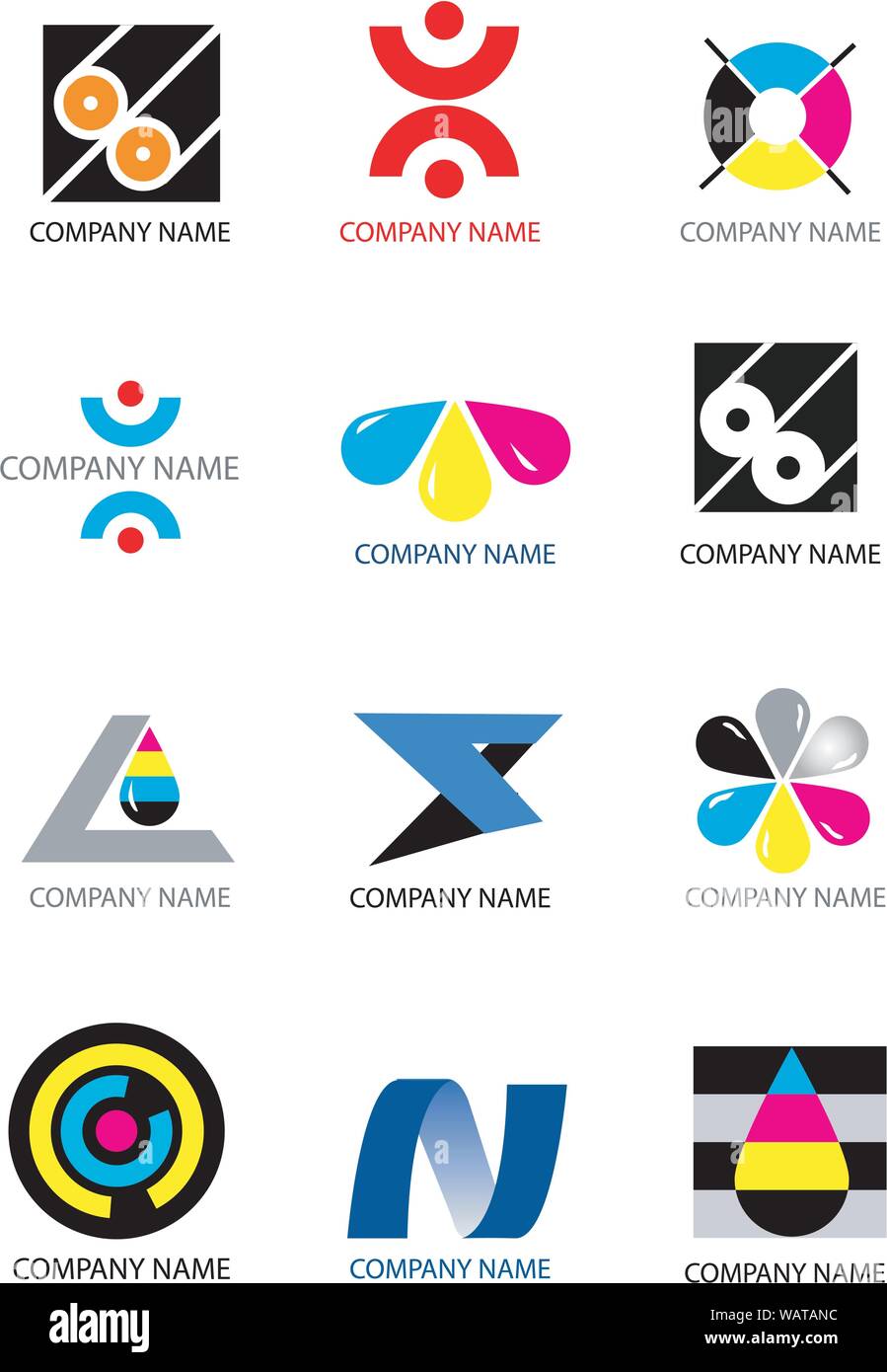 Company logos, icons for print and design. Vector available Stock ...