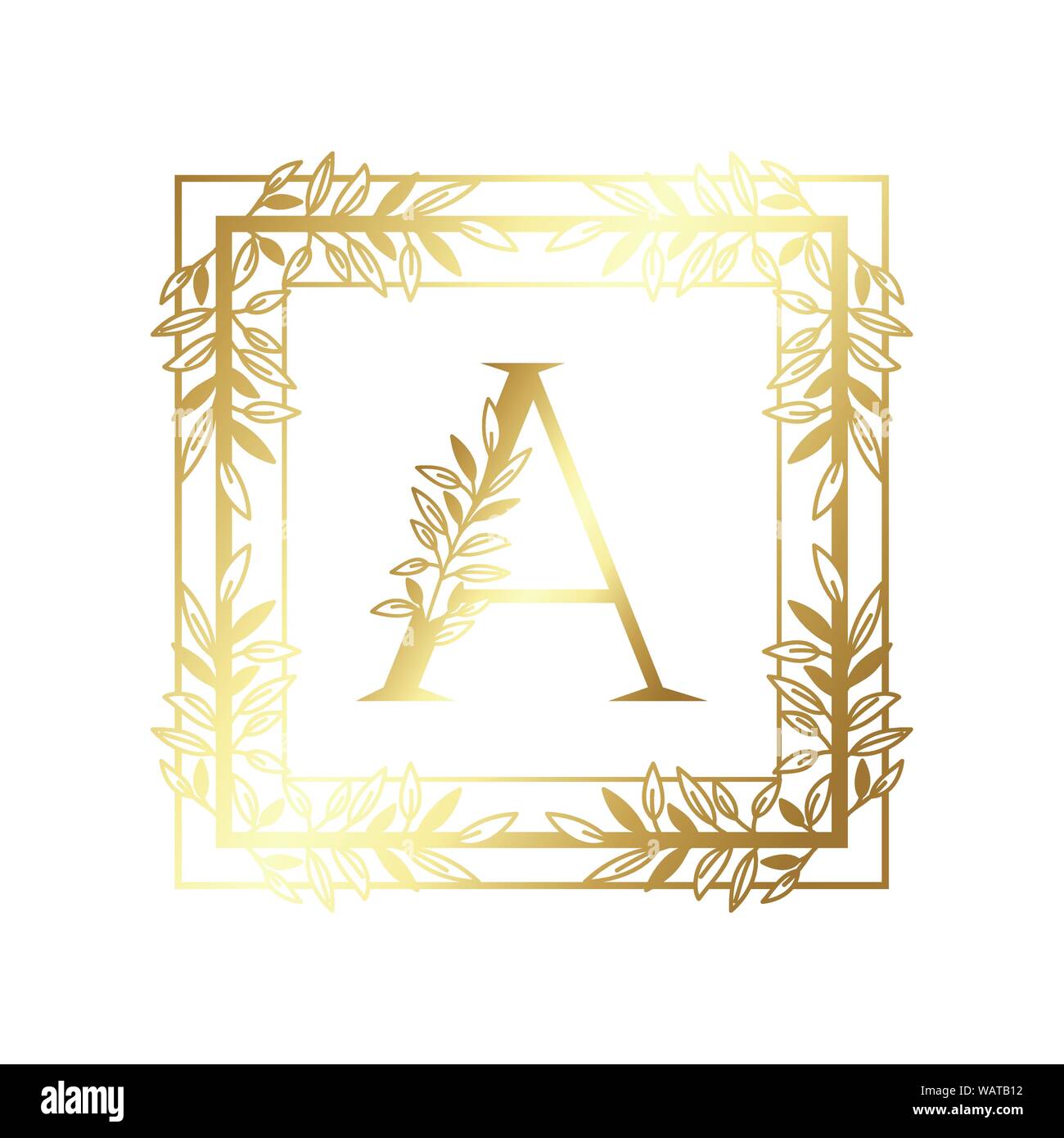 letter of the alphabet with vintage style frame Stock Vector Image ...