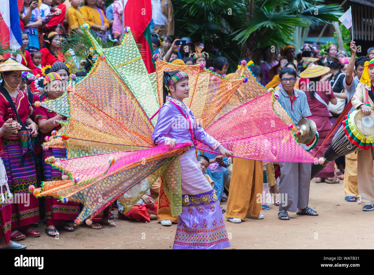 Group of Shan or Tai Yai (ethnic group living in parts of Myanmar and ...