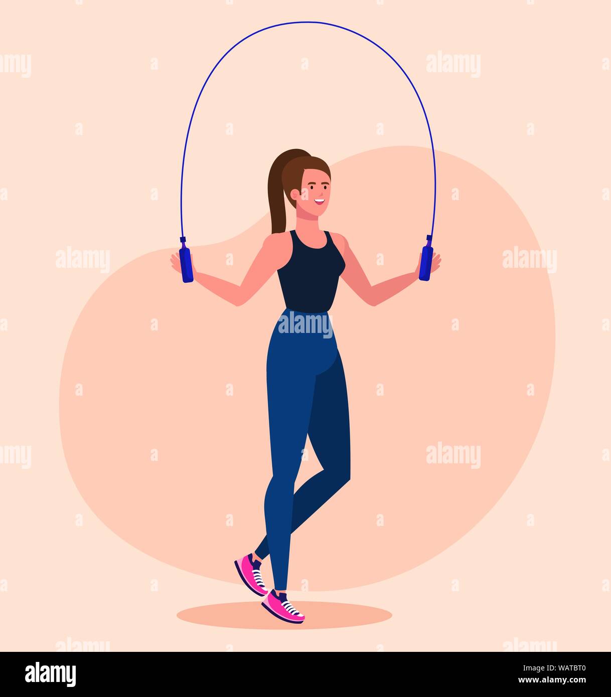 fitness jumping rope to healthy activity Stock Vector Image & Art - Alamy