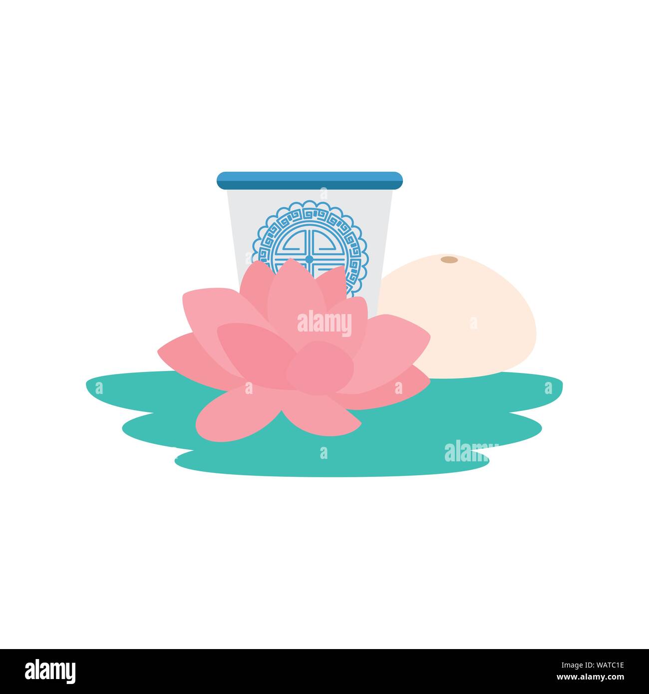 Traditional Chinese Tea Cup With Lotus Flower Stock Vector Image And Art