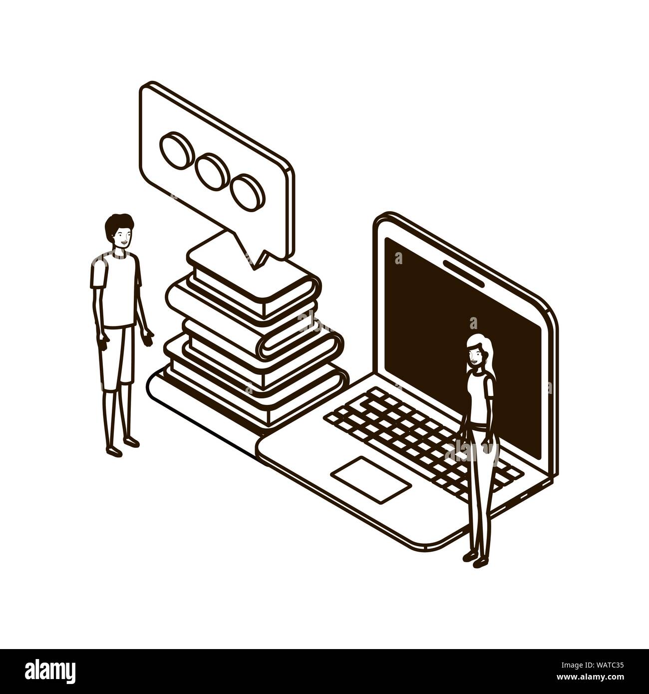 Silhouette laptop stack books hi-res stock photography and images - Alamy