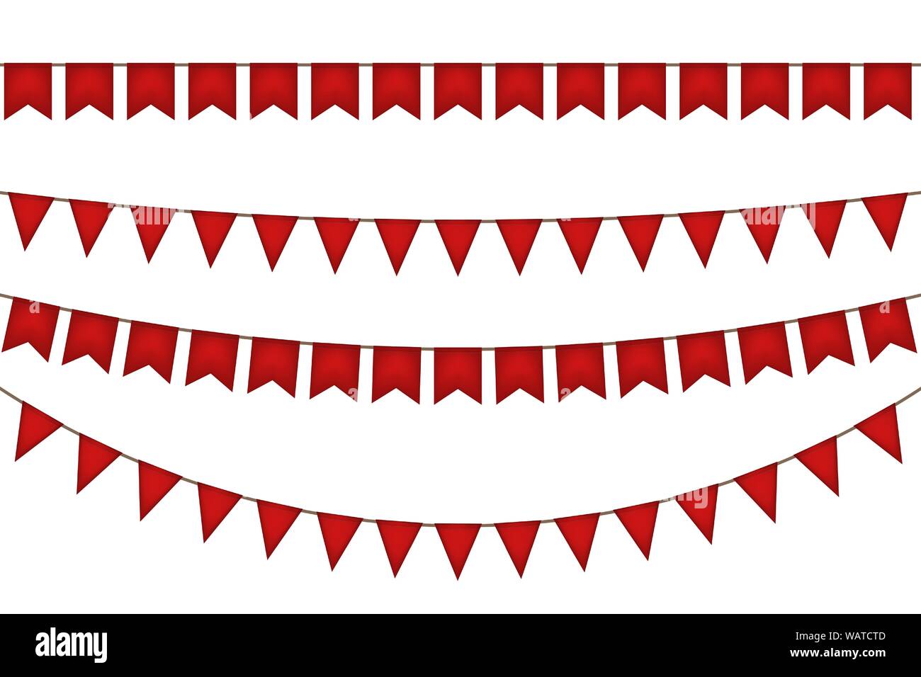 Christmas flag garland. Red decoration. Vector illustration Stock ...