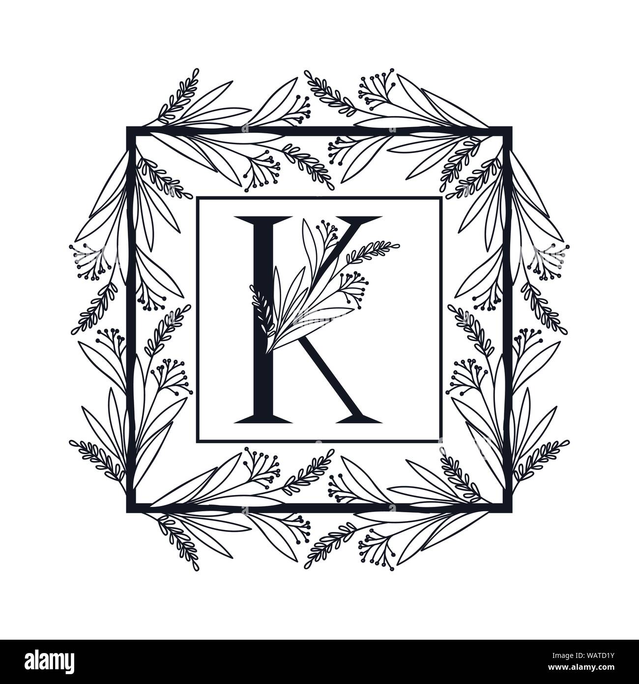 letter of the alphabet with vintage style frame Stock Vector Image ...