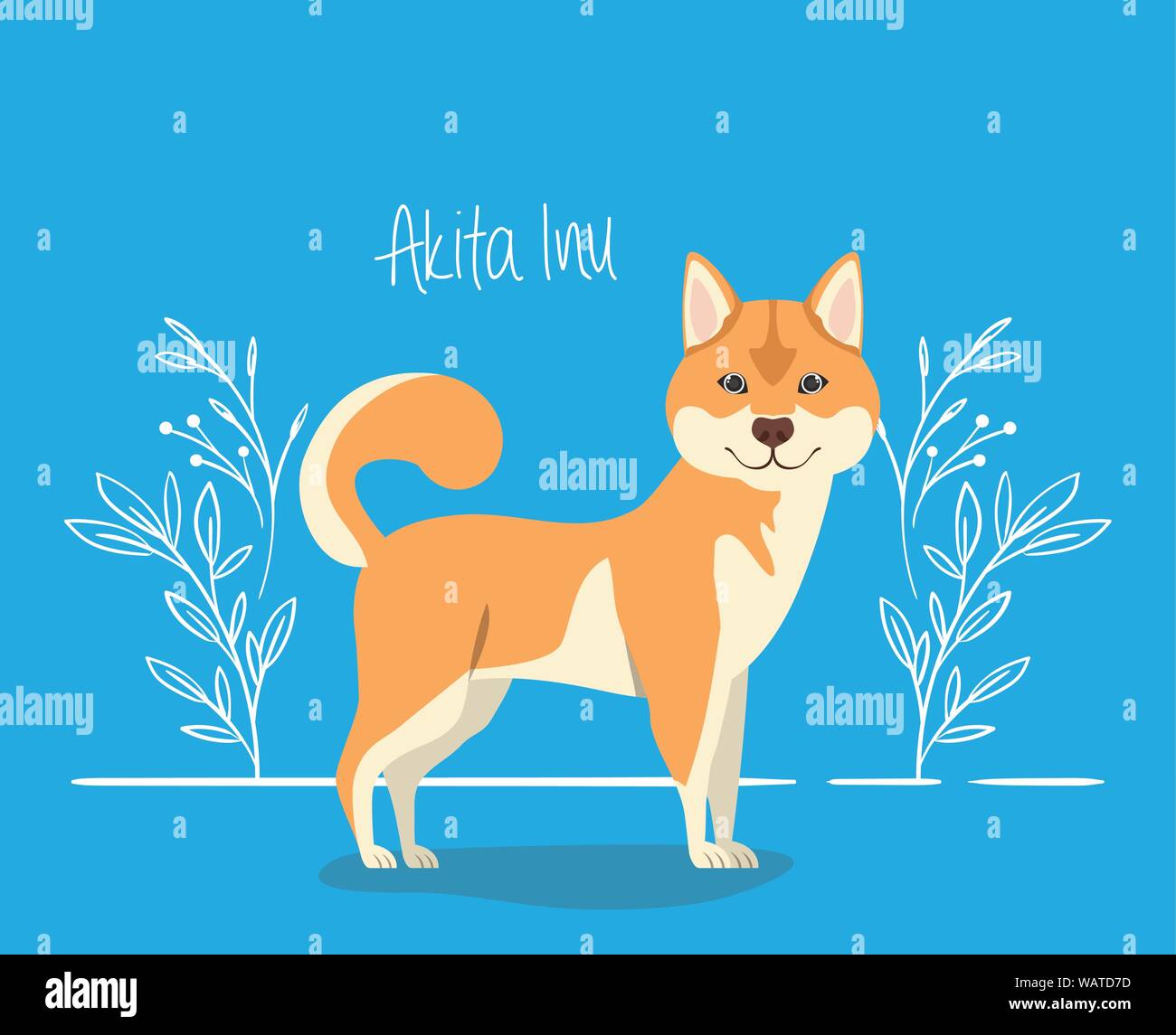 cute akita inu dog pet character Stock Vector Image & Art - Alamy