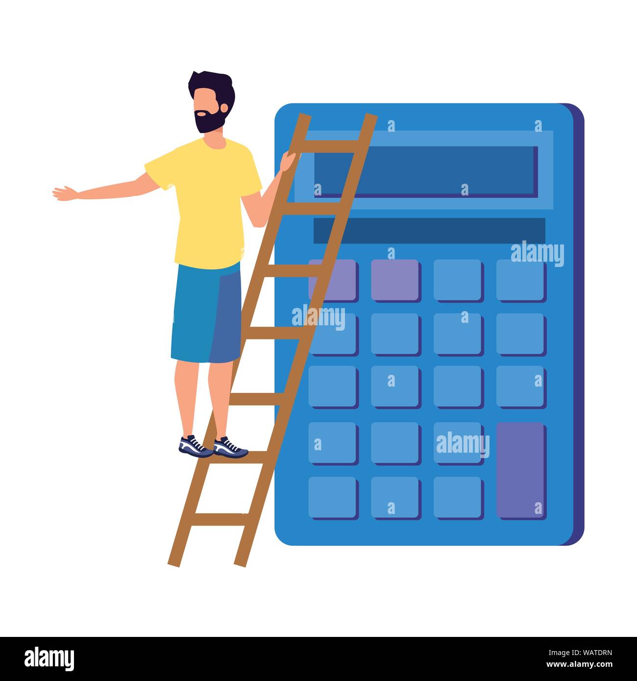 young man with calculator character Stock Vector Image & Art - Alamy