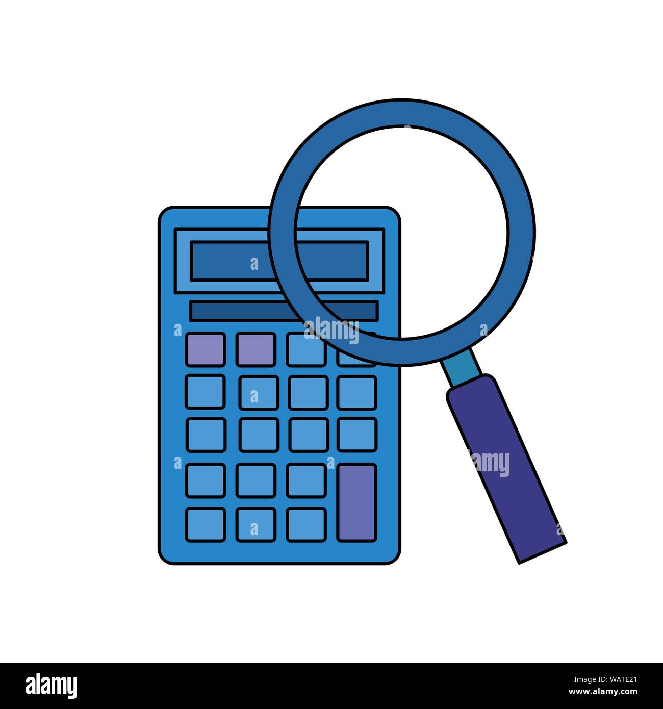 calculator math with magnifying glass Stock Vector Image & Art - Alamy