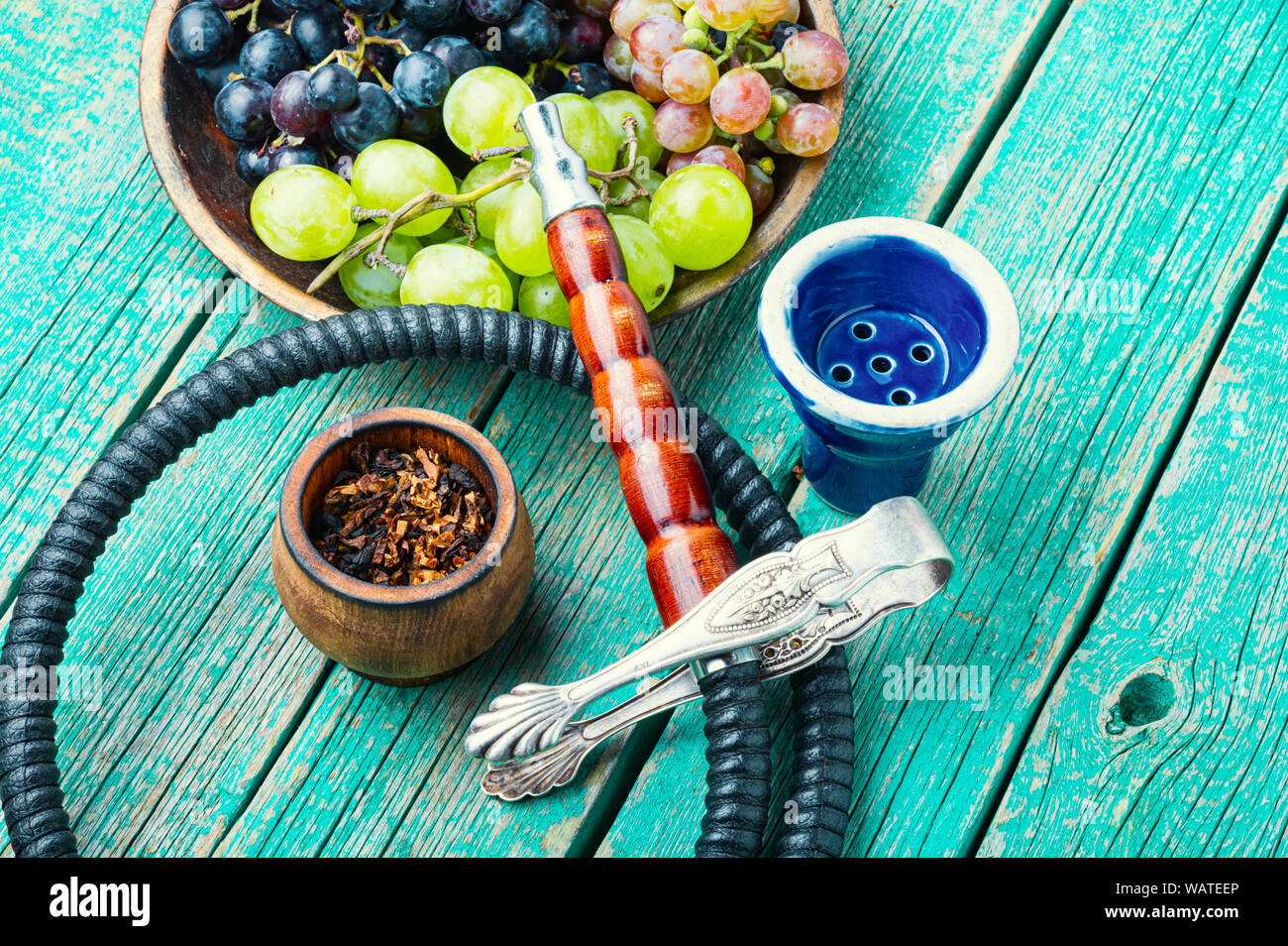 Tobacco shisha with grapes flavor.Nargile with grapes.Turkish fruit ...