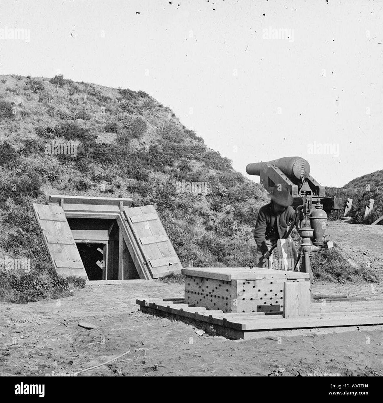 Drewry's Bluff, Virginia. Interior of Confederate Fort Darling Stock ...