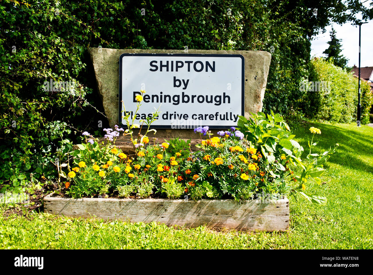 Shipton by Beningbrough sign, North Yorkshire, England Stock Photo - Alamy