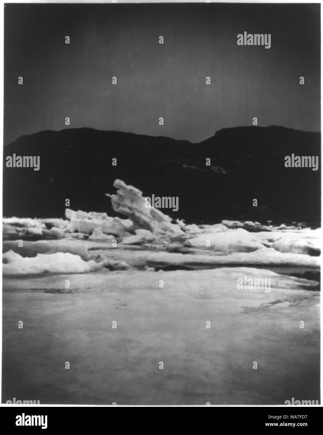Drift ice consolidating to form pack ice on the coast of Labrador Stock ...
