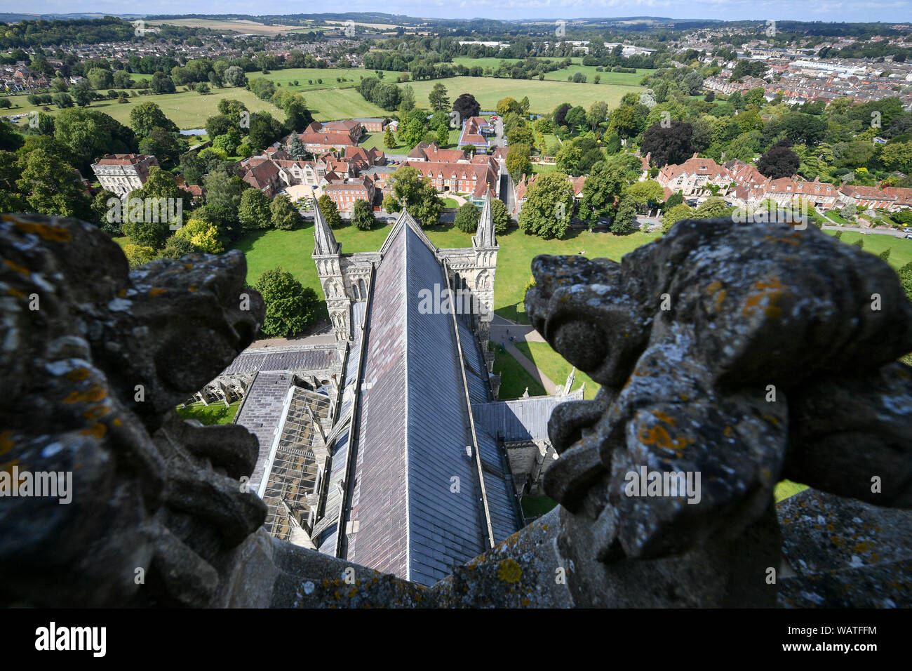 That can be seen during a salisbury cathedral tower tour hi-res stock ...