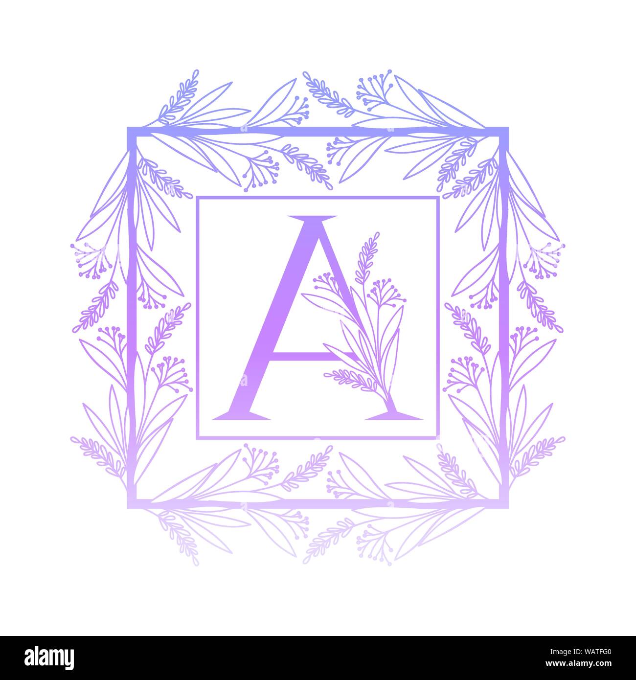 letter of the alphabet with vintage style frame Stock Vector Image ...