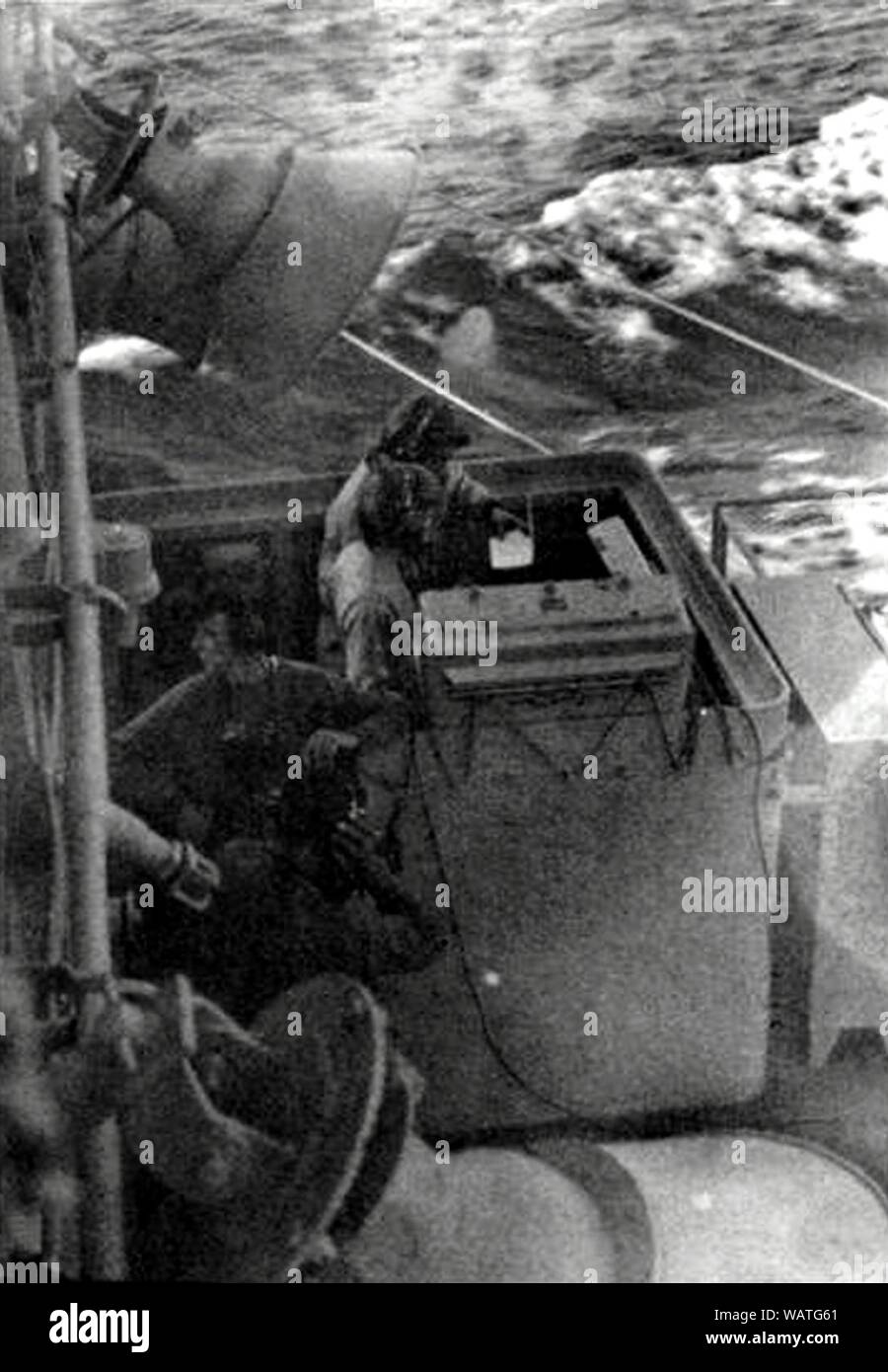 Drone control station aboard USS John R. Craig (DD-885), circa in 1966 ...