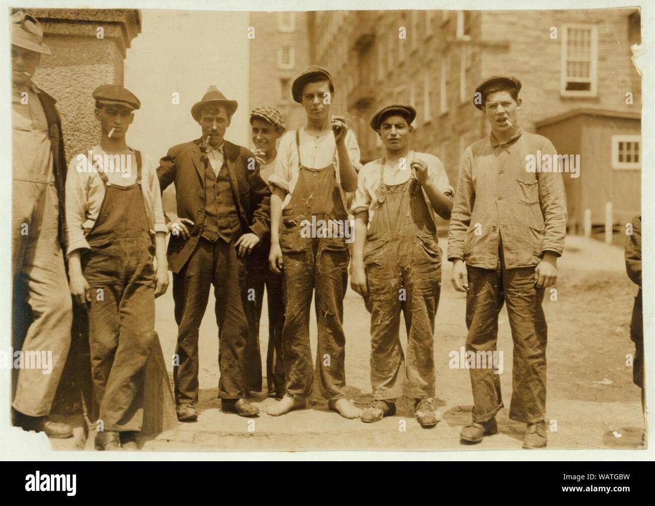 Drop-wire boys. Granite Mill -2. Noon Stock Photo - Alamy