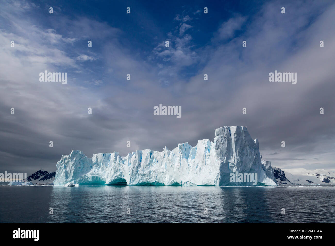 Castellated tabular Iceberg, Useful Islands, Antarctica Stock Photo - Alamy