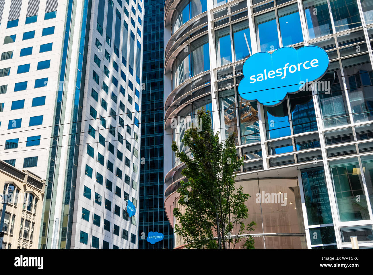 August 21, 2019 San Francisco / CA / USA - Salesforce logo displayed on ...