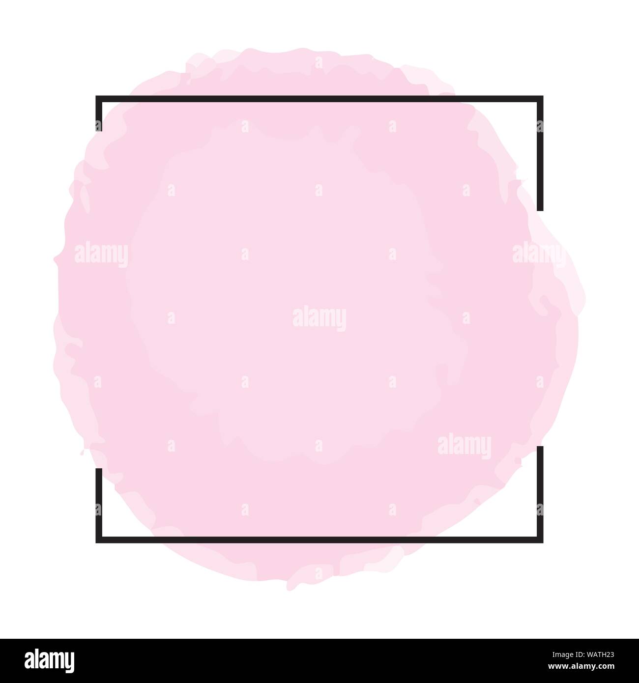 Frame template design. Digital watercolor in vector. Wedding decoration ...