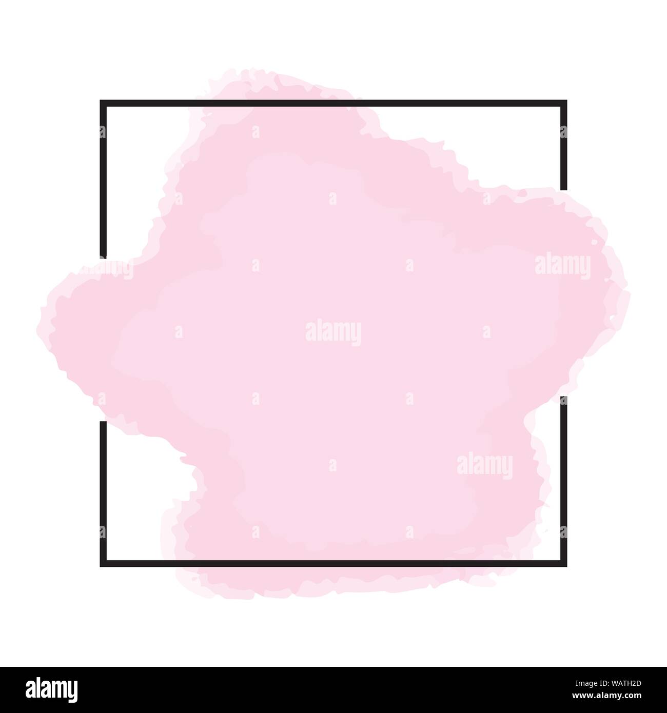 Frame template design. Digital watercolor in vector. Wedding decoration ...