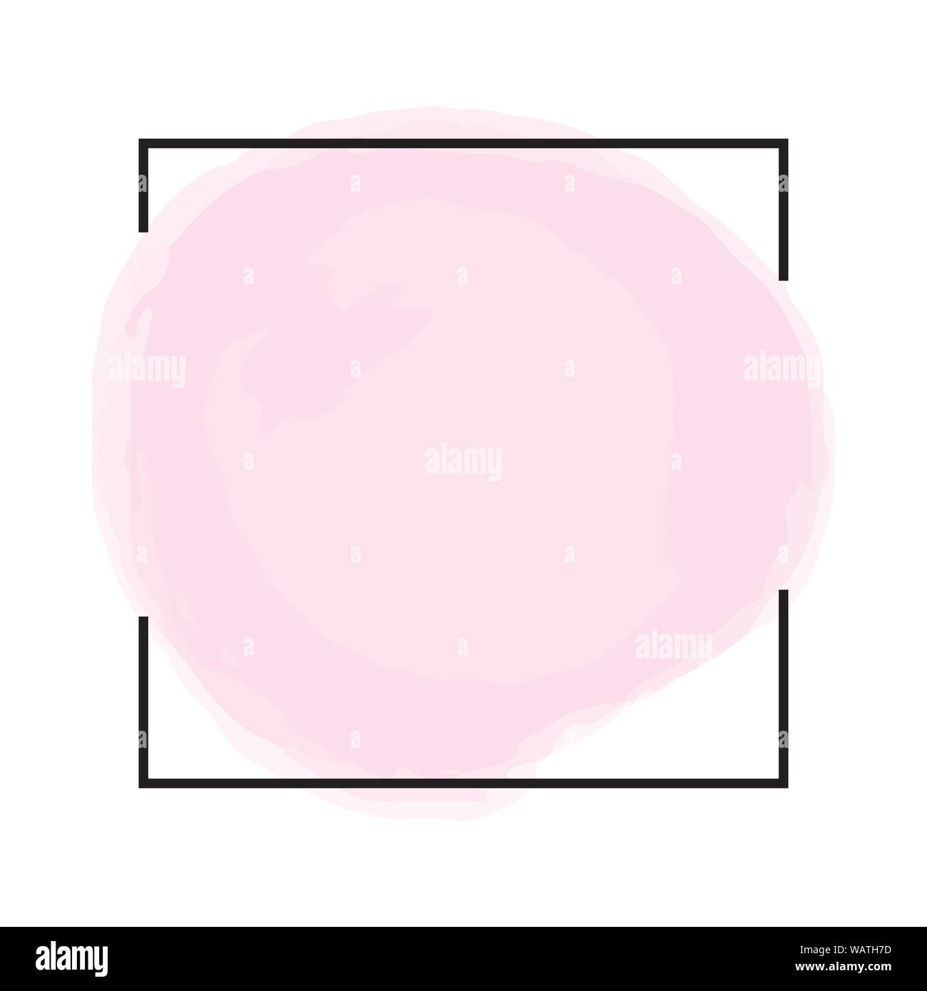 Frame template design. Digital watercolor in vector. Wedding decoration ...
