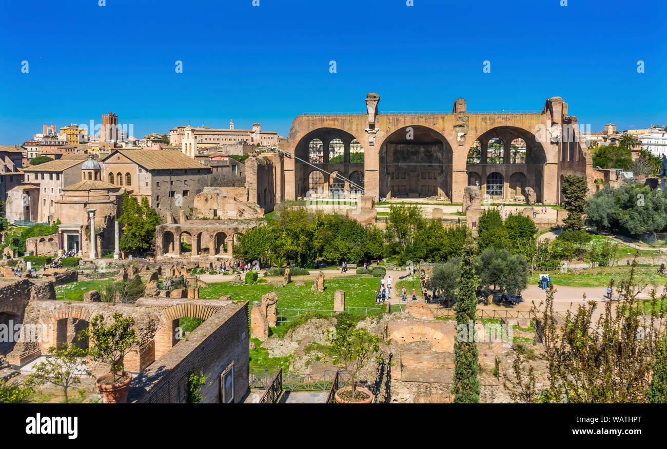 Ancient Forum Vesta Temple Regia Basilica Constantine Rome Italy From ...