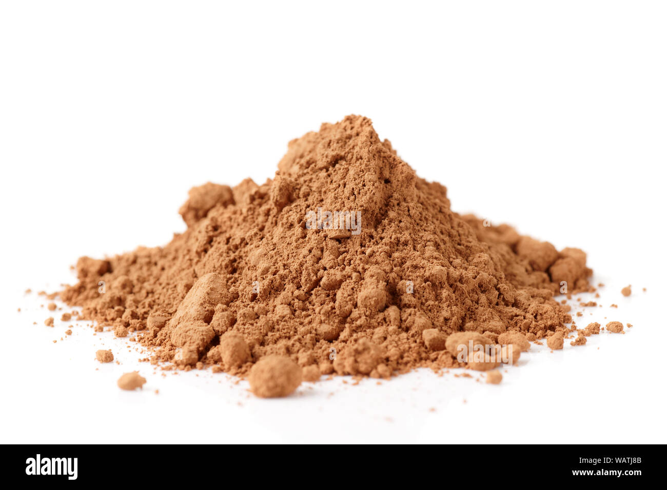 Organic cocoa powder isolated on white background Stock Photo - Alamy
