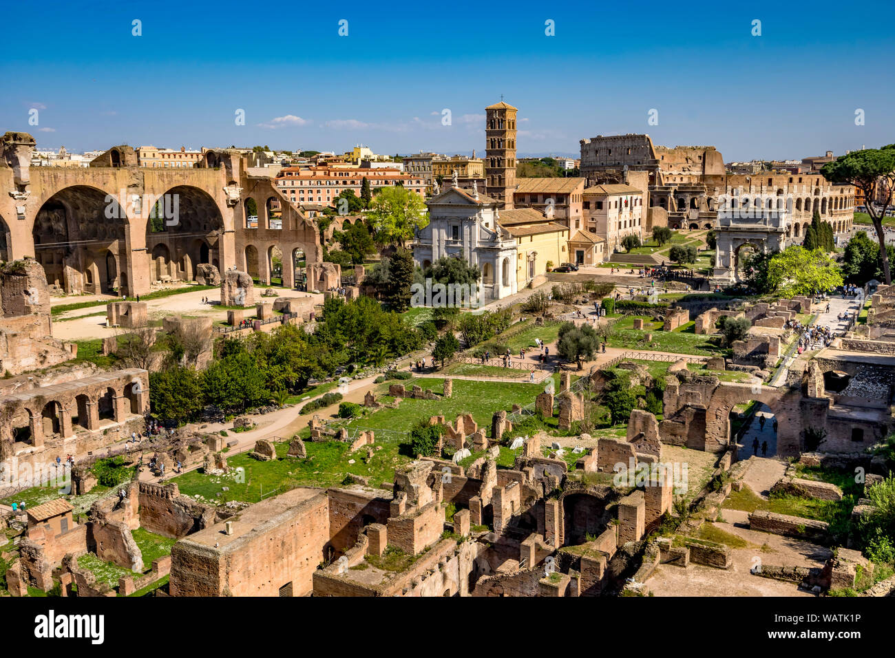 Ancient Forum Titus Arch Basilica Constantine Roman Colosseum Rome ...