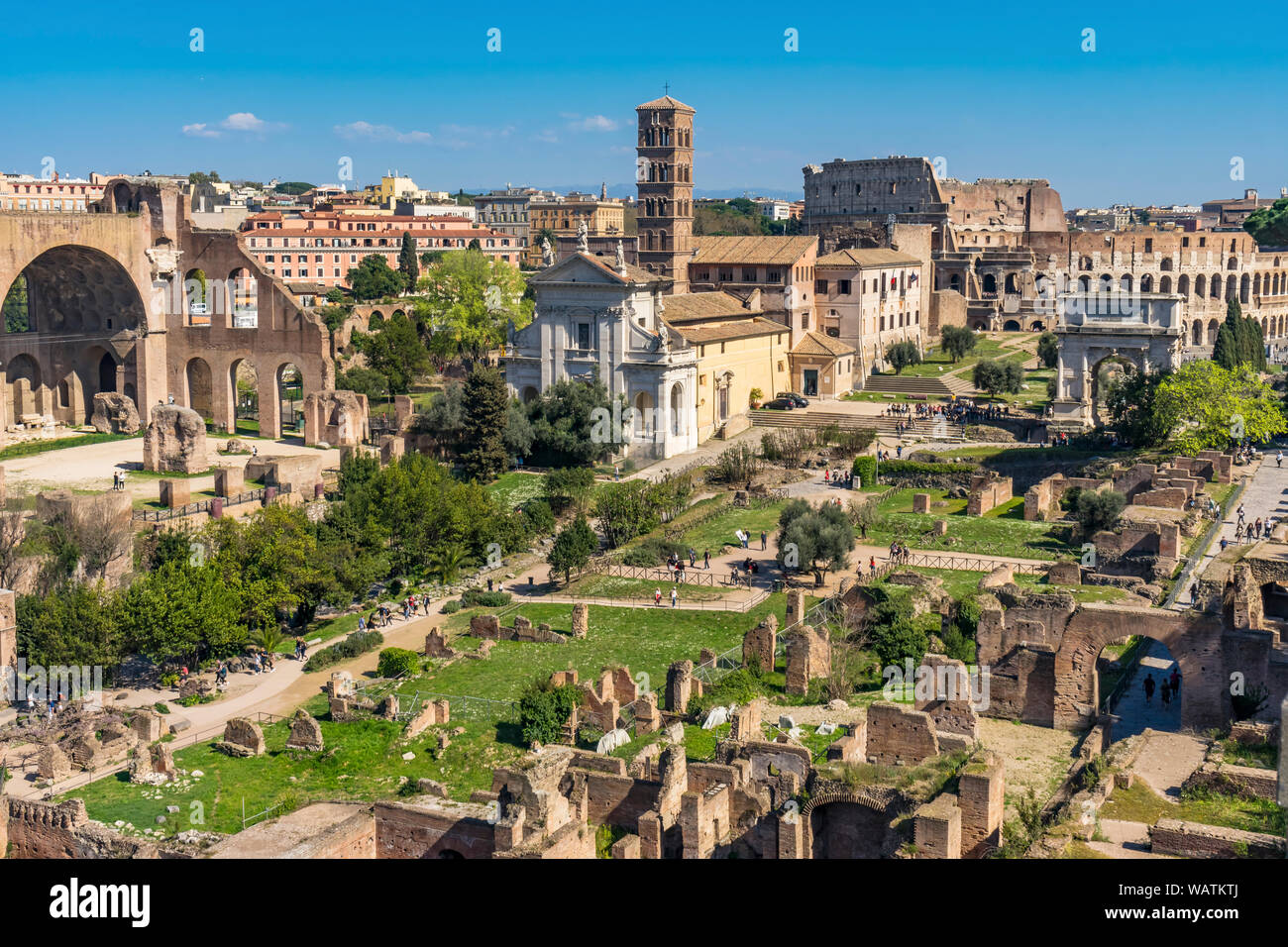 Ancient Forum Titus Arch Roman Colosseum Rome Italy Colosseum built in ...