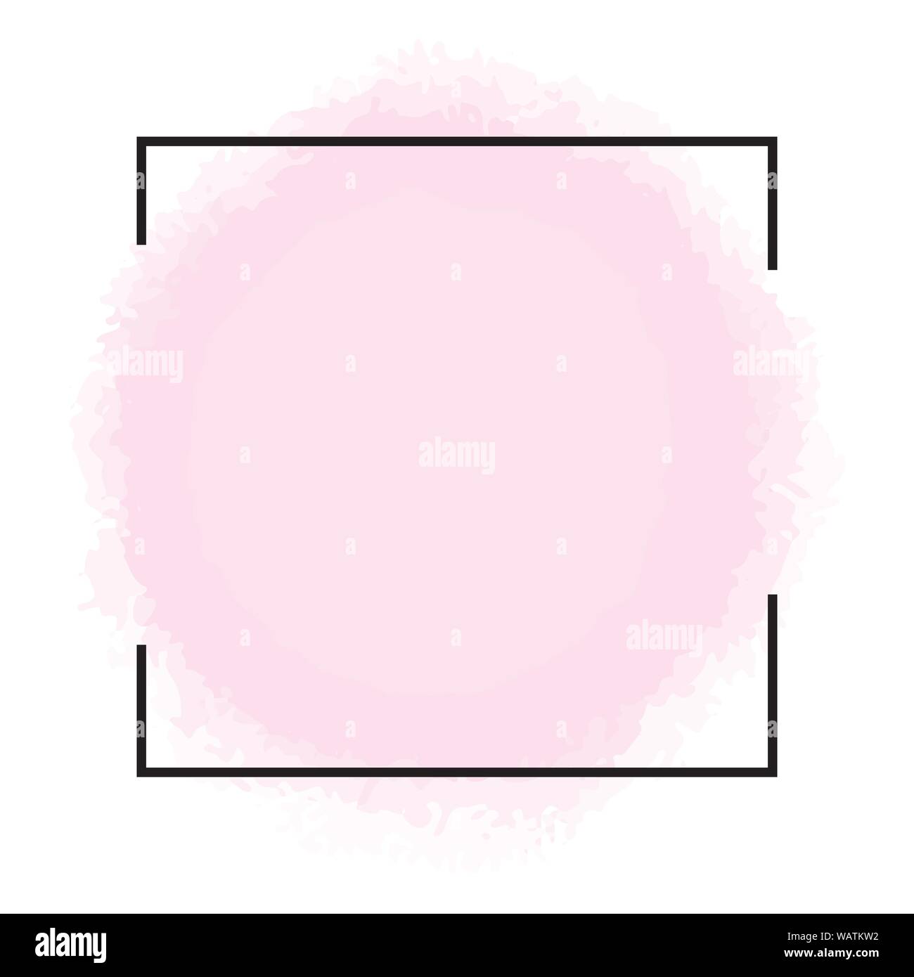 Frame template design. Digital watercolor in vector. Wedding decoration ...