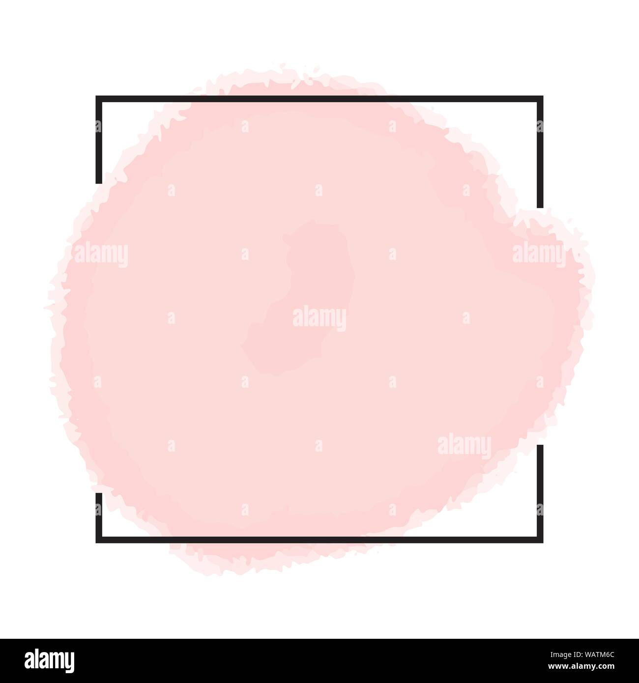 Frame template design. Digital watercolor in vector. Wedding decoration ...