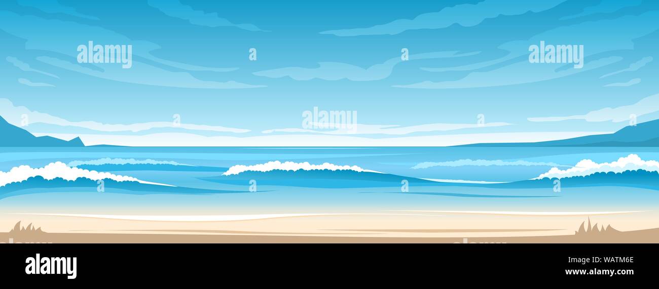 Simple ocean landscape Stock Vector Image & Art - Alamy