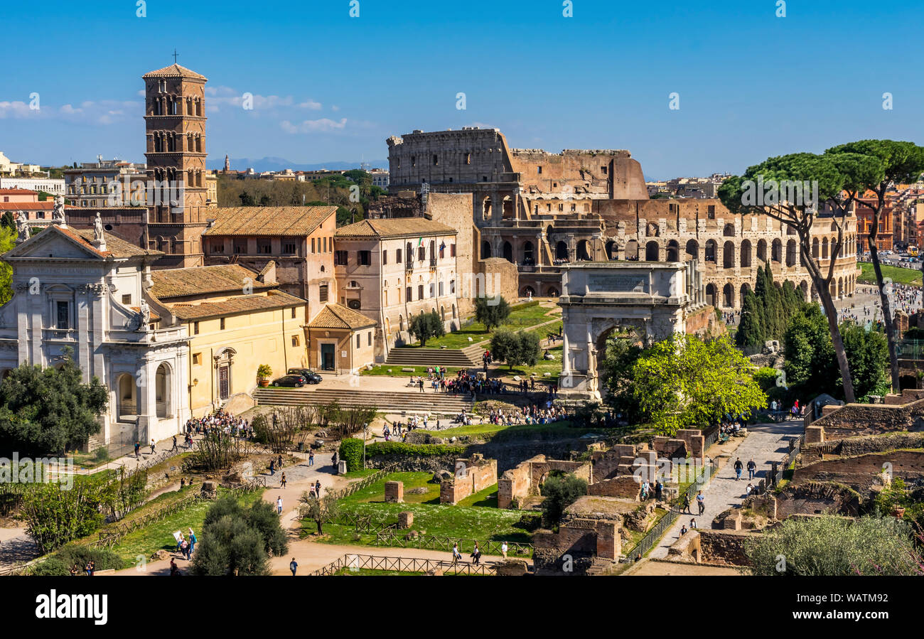 Ancient Forum Titus Arch Roman Colosseum Rome Italy Colosseum built in ...