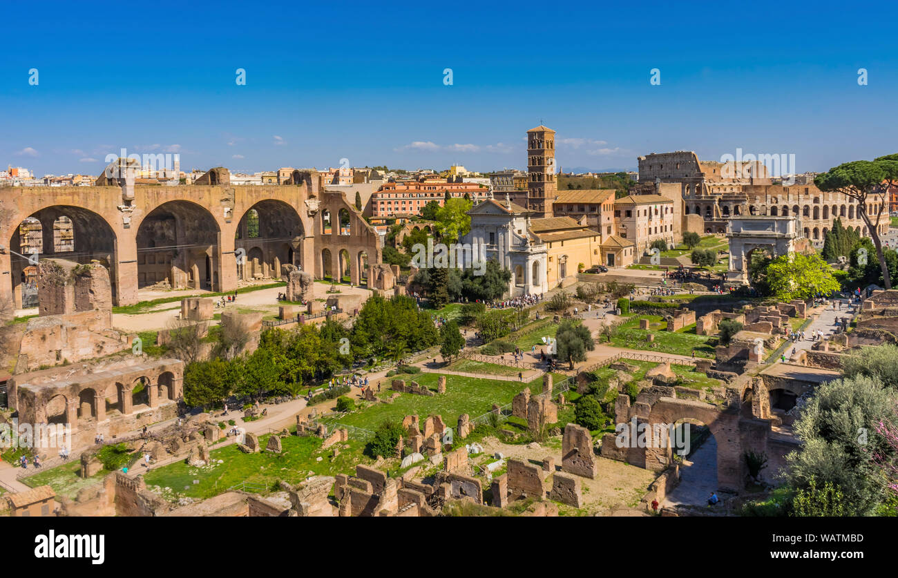 Ancient Forum Titus Arch Roman Colosseum Rome Italy Colosseum built in ...
