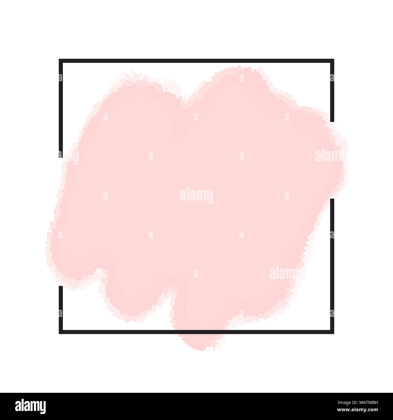 Frame template design. Digital watercolor in vector. Wedding decoration ...