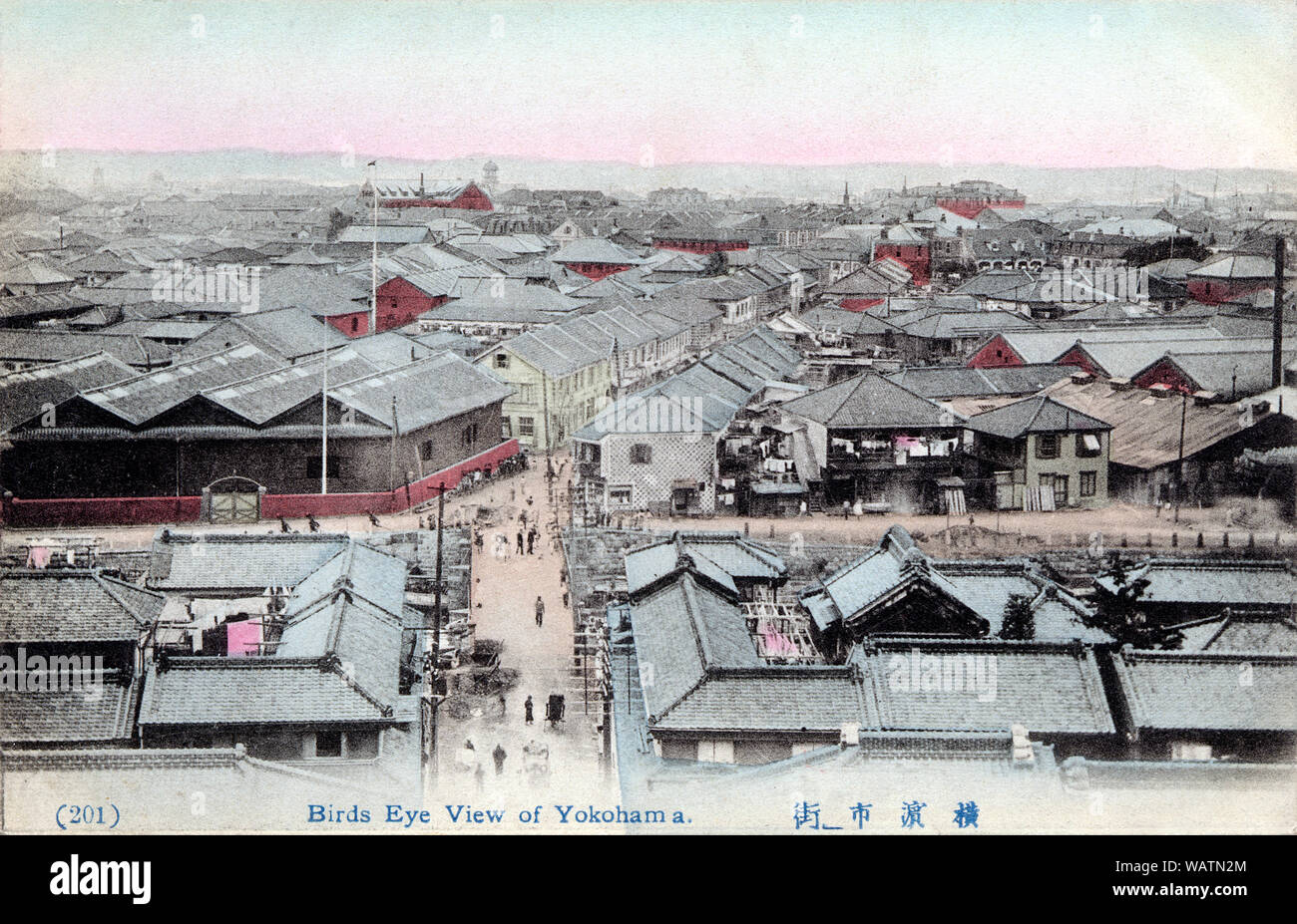 [ 1900s Japan - View on Yokohama ] — Birds eye view of Yokohama ...