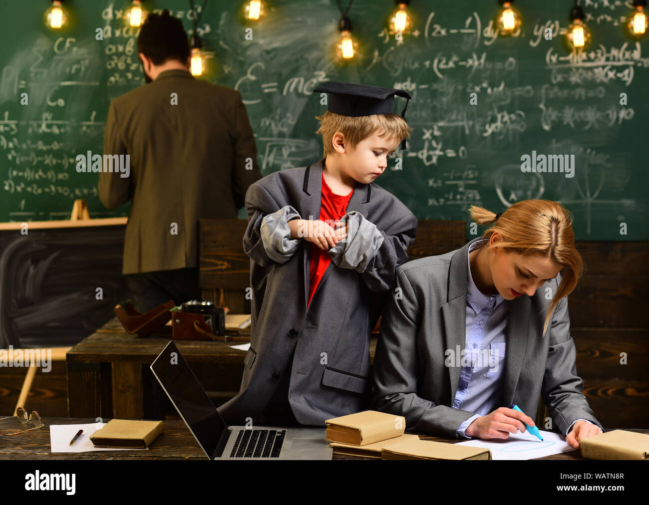 Education activities in classroom at school happy child is learning ...