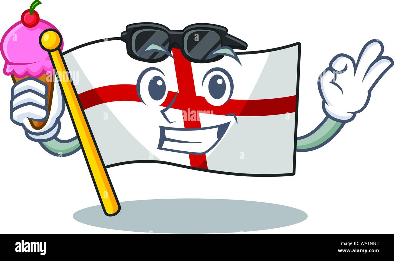 With ice cream flag england with the cartoon shape Stock Vector Image ...