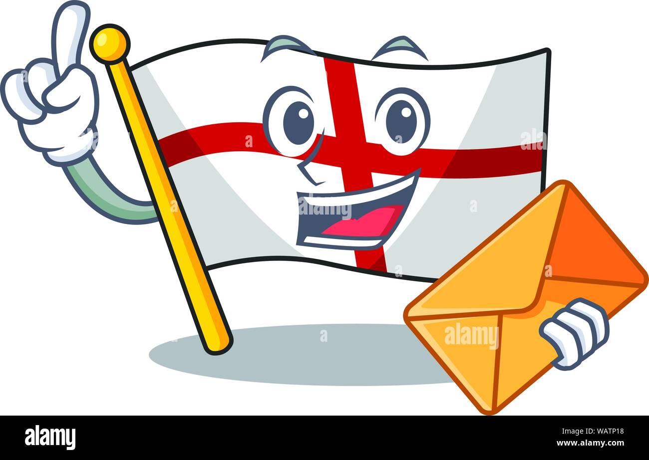 With envelope flag england with the cartoon shape Stock Vector Image ...
