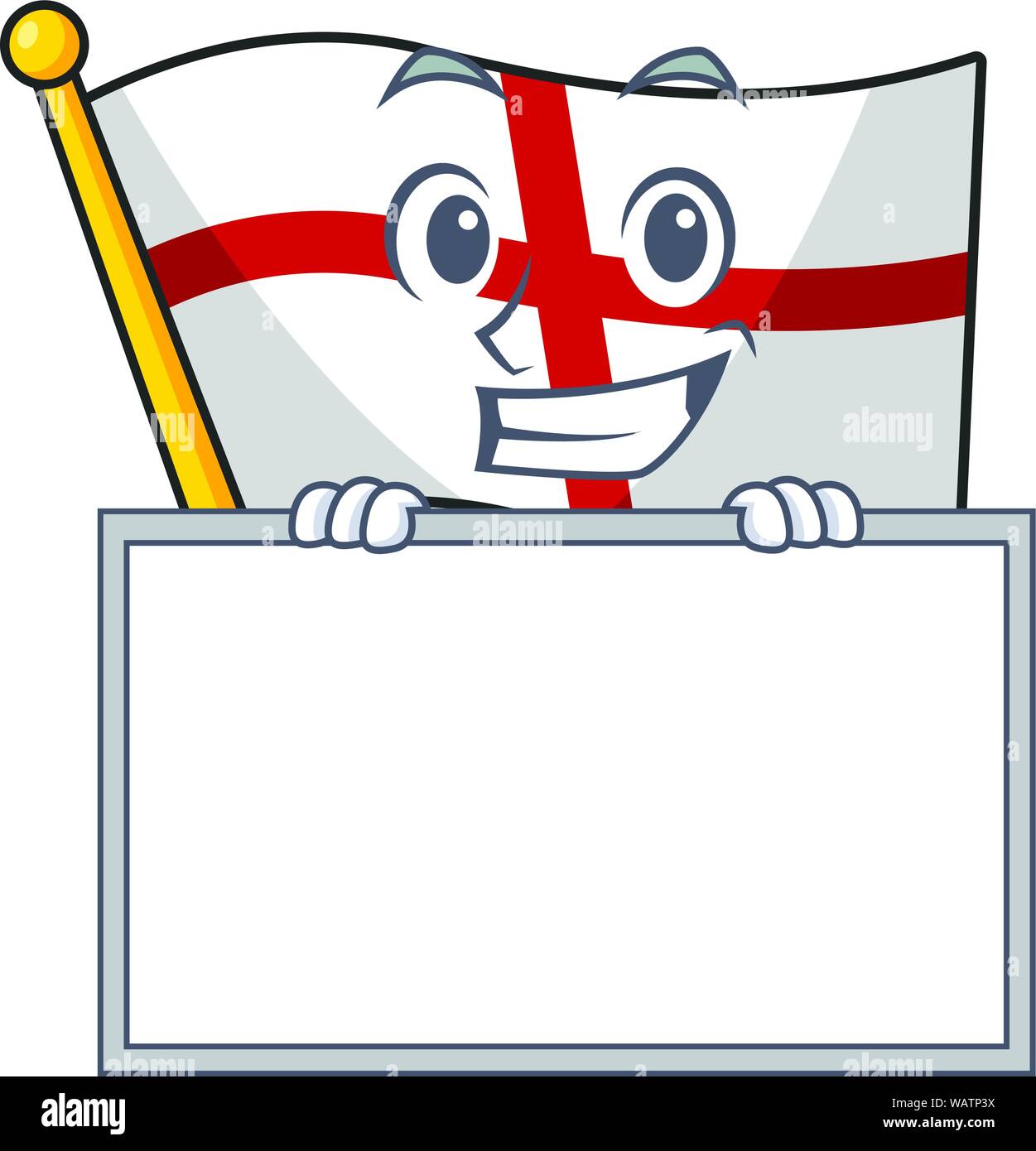 Grinning with board flag england isolated in the mascot Stock Vector ...