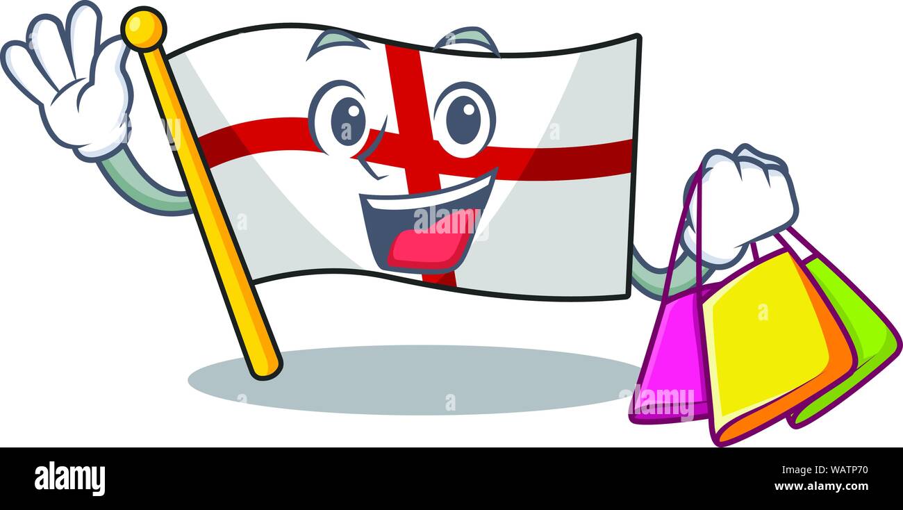 Shopping flag england with the cartoon shape Stock Vector Image & Art ...